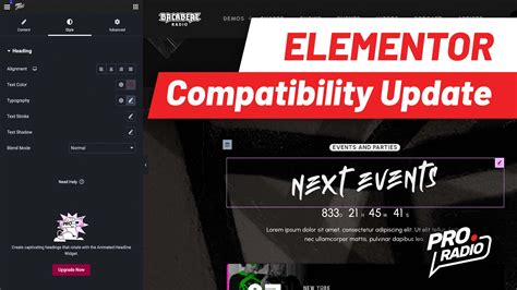 Elementor Compatibility Update Proradio