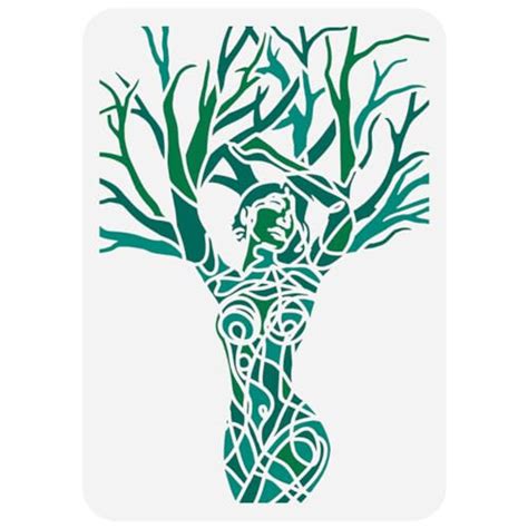 FINGERINSPIRE Tree Of Life Painting Large Stencil Cm PET Character Spraying Big Stencil