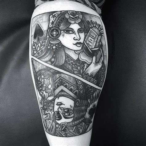 46 Unique Queen Of Spades Tattoo Designs To Add To Your Tattoo Collection