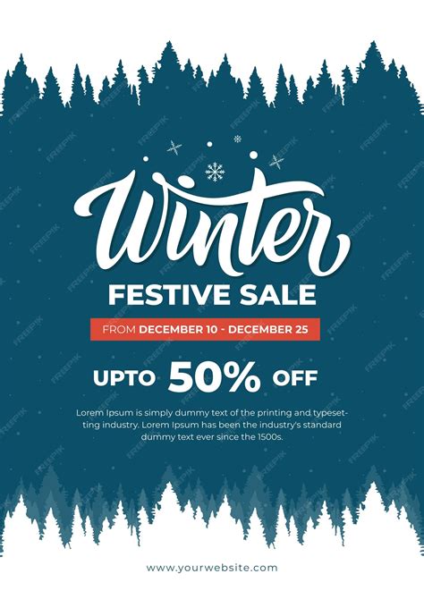 Premium Vector Modern Flat Vertical Winter Sale Poster Template