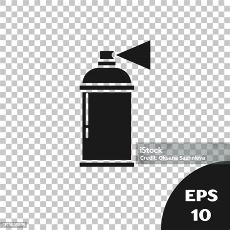 검정 페인트 스프레이 는 투명 한 배경에 격리 아이콘 수 있습니다 벡터 일러스트레이션 그래피티에 대한 스톡 벡터 아트 및 기타