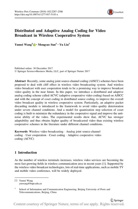 distributed and adaptive analog coding for video broadcast in wireless