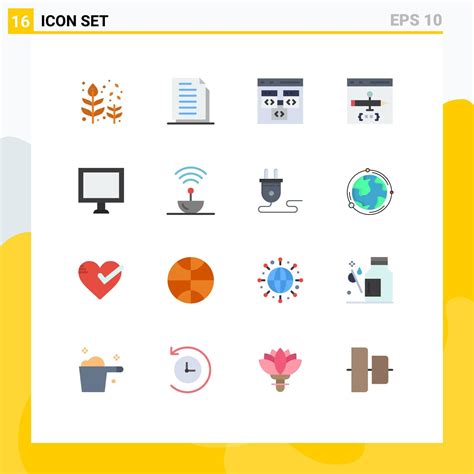 16 Universal Flat Colors Set For Web And Mobile Applications Screen Computer Files Development