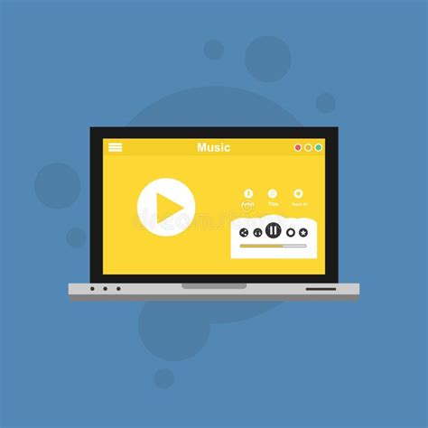 Media Player Application App Template With Flat Design Style For