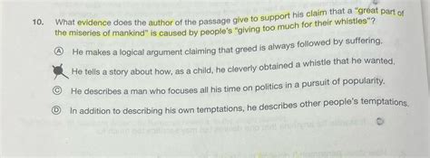 Solved The Answer For 10 Is Wrong What Is The Right Answer Passage Form Course Hero