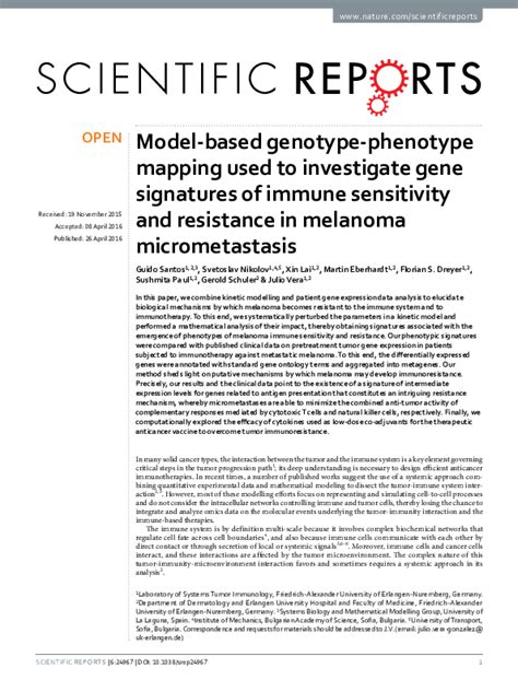 Pdf Model Based Genotype Phenotype Mapping Used To Investigate Gene