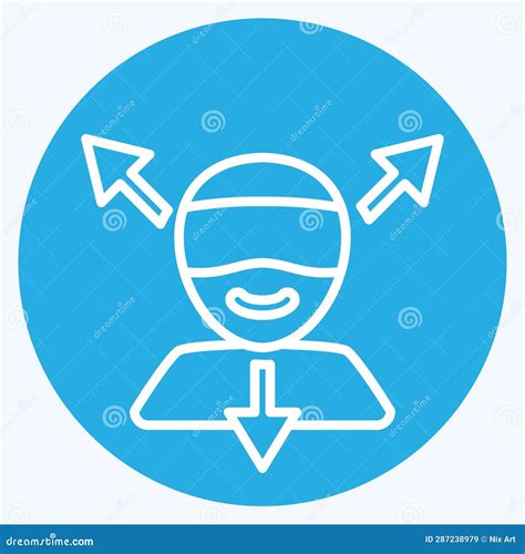 Icon Virtual Reality Related To 3d Visualization Symbol Blue Eyes Style Simple Design
