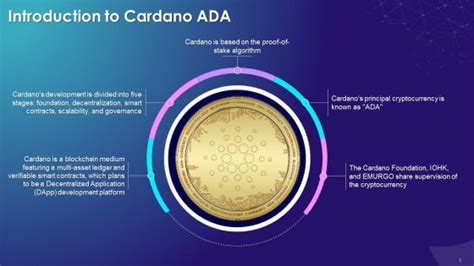 Introduction To Cardano Ada As A Key Cryptocurrency Training Ppt Ppt Sample