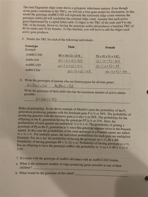 Solved The Total Fingerprint Ridge Count Shows A Polygenic Chegg