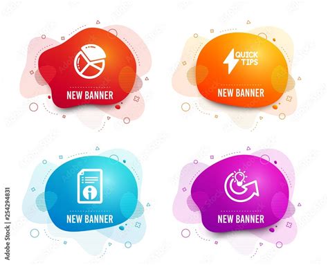 Vetor Liquid Badges Set Of Pie Chart Quickstart Guide And Technical Info Icons Share Idea