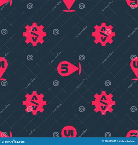 Set Front End Development And UI Or UX Design On Seamless Pattern Vector Stock Vector