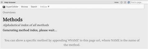 Method Index Generation Takes Too Long · Issue 6120 · Supercollider