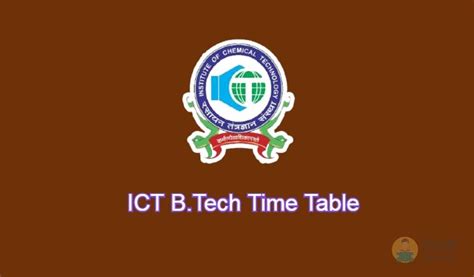 ICT B Tech Time Table Check Entrance Test Exam Date Sheet Download PDF