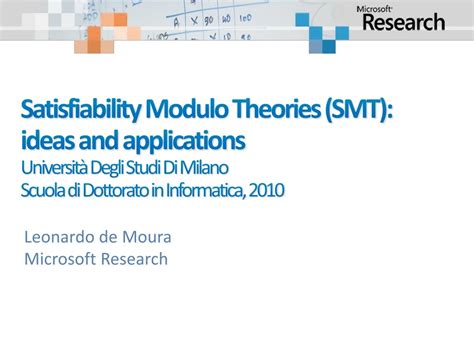 Ppt Explore Satisfiability Modulo Theories Smt And Its Applications Powerpoint Presentation
