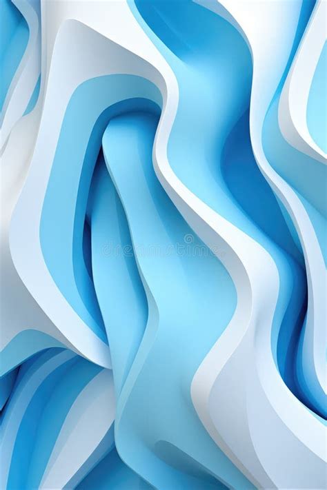Abstract Wavy Lines In Shades Of Blue And White On A Textured Surface Stock Illustration