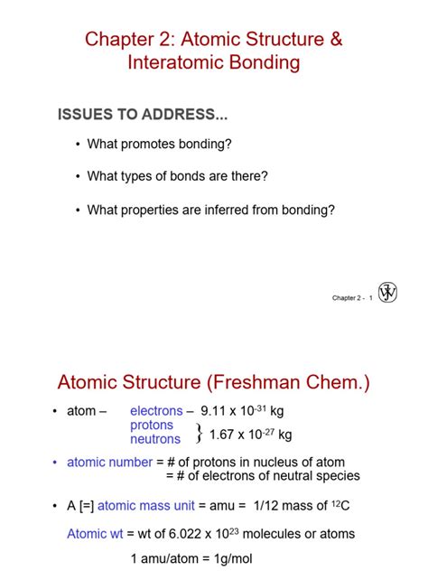 Chapter 2 Atomic Structure Pdf Chemical Bond Ion