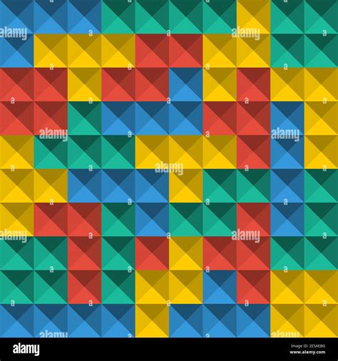 Game Tetris Pixel Bricks Seamless Pattern Background Colorfull Game Background Stock Vector