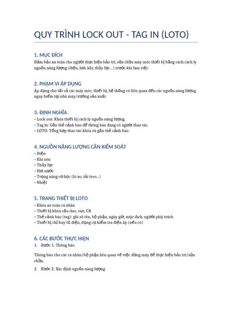 Quy Trinh Loto Pdf