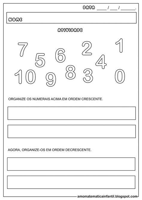 Organize Os Números Em Ordem Crescente Retoedu