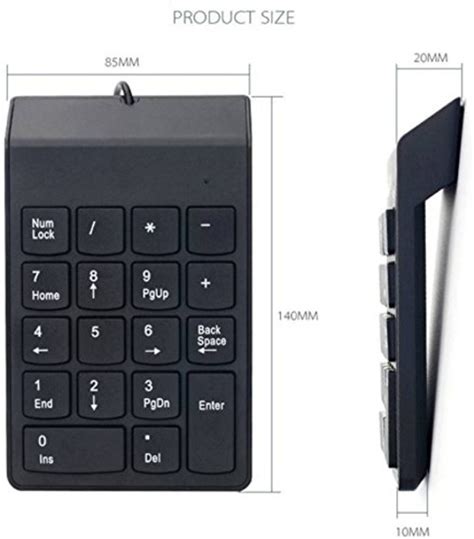 Black Pure Ps2 Numeric Keypad Numpad Number Mini Pad
