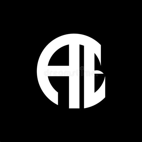 Ae Letter Logo Design On Black Background Stock Vector Illustration