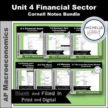 AP Macro Unit Financial Sector Cornell Notes Bundle Print And Digital