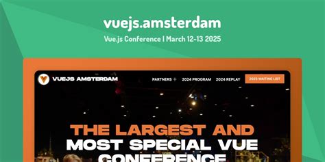 vuejs amsterdam vue js conference march 12 13 2025 made with vue js