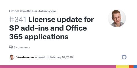 License Update For SP Add Ins And Office Applications Issue OfficeDev Office Ui