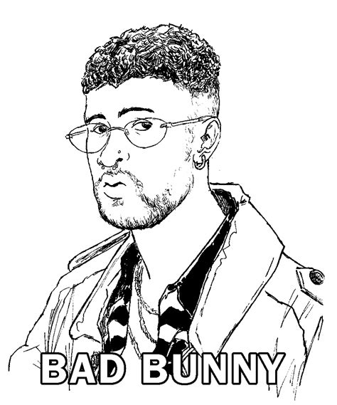 Bad Bunny Coloring Pages