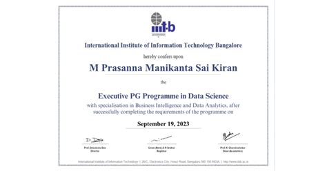 Muddada Prasanna Manikanta Sai Kiran On Linkedin Ds C47 Epgds Bi Da • M Prasanna Manikanta