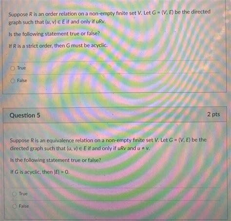 solved suppose r is an order relation on a non empty finite