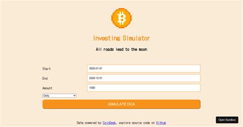 Bitcoin Dca Simulator Codesandbox