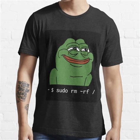 pepe sudo rm rf for linux funny linux command poster t shirt for