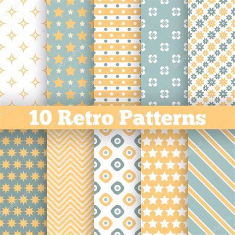 Fashion Retro Different Vector Seamless Patterns Stock Vector Image By ©kannaa 59401183