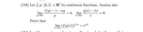 Solved 118 Let F G [0 1]→r1 Be Continuous Functions