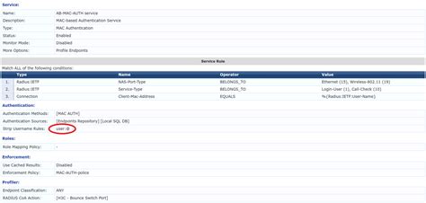 cppm hp 5500 switch mac auth security
