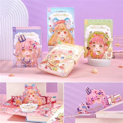 Jual Magnetic Notebook Pop Up Buku Diary Sweet Girl Holiday PU Leather 0849 Shopee Indonesia