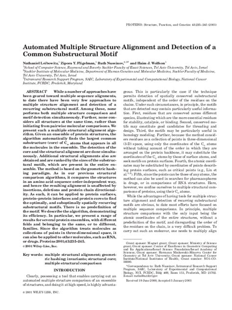 Pdf Automated Multiple Structure Alignment And Detection Of A Common
