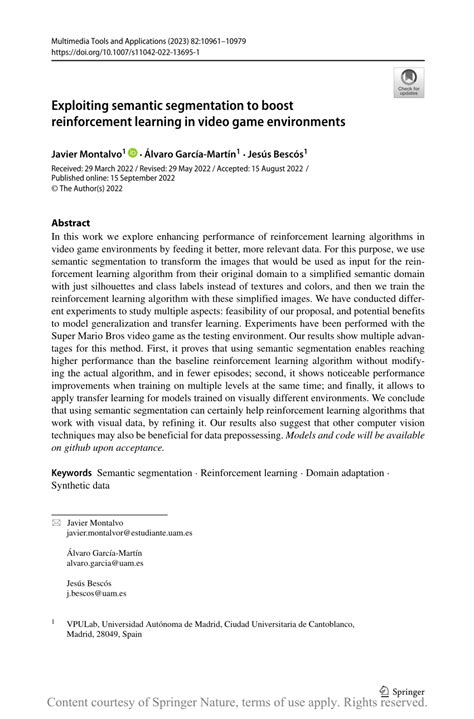 pdf exploiting semantic segmentation to boost reinforcement learning
