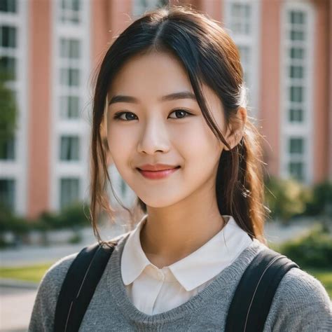 Premium Photo Pretty Asian Student Girl Ai Generated