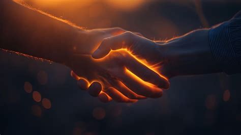 Illuminating Trust Embracing Mutual Respect A Powerful Handshake Symbol