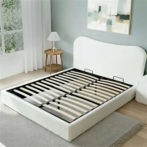 Artiss Double Bed Frame With Gaslift Storage Wooden Platform Mattress