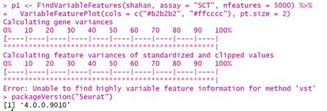 Error Unable To Find Highly Variable Feature Information For Method