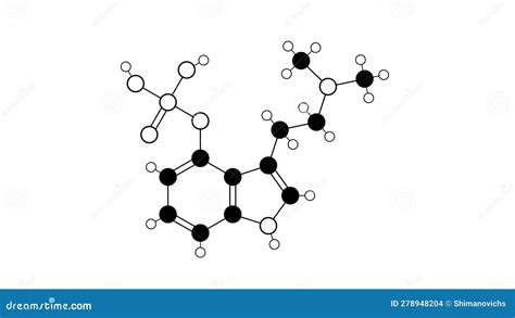 Psilocybin Molecule Molecular Structure Psychedelic Prodrug Ball And Stick 3d Model