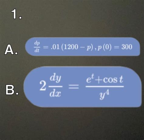 Solved 1 Dp Dt A Pp 01 1200 P P 0 300 Dy 2 Chegg Com