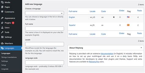Polylang For Translations WP Draw Attention