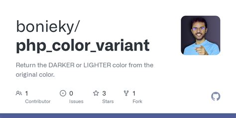 Github Bonieky Php Color Variant Return The Darker Or Lighter Color From The Original Color