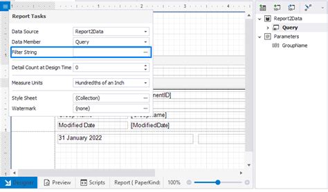 Using Report Parameters