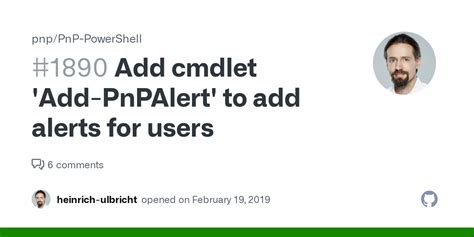 Add Cmdlet Add Pnpalert To Add Alerts For Users · Issue 1890 · Pnp