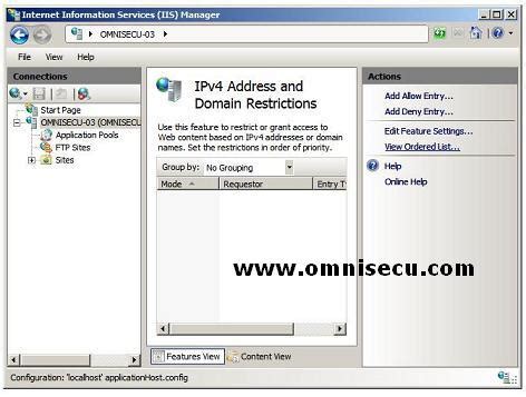 Configuring IP Address And Domain Name Restrictions In Internet Information Services IIS 7
